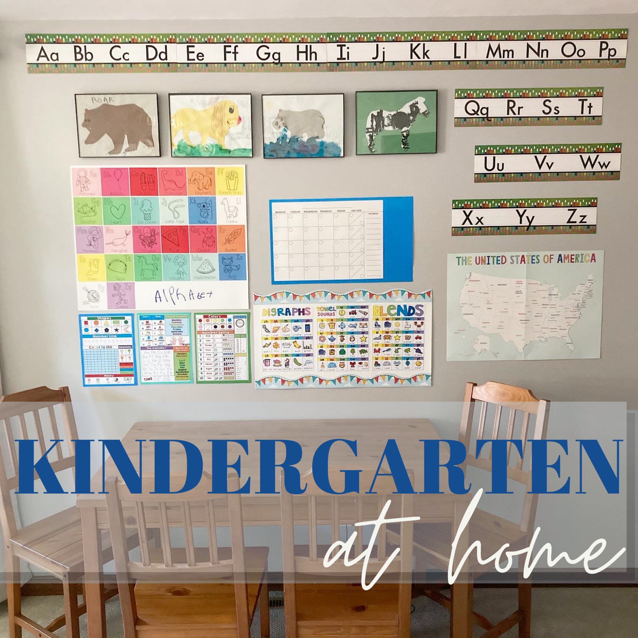 School at home set up {Kindergarten} | Megan's Island